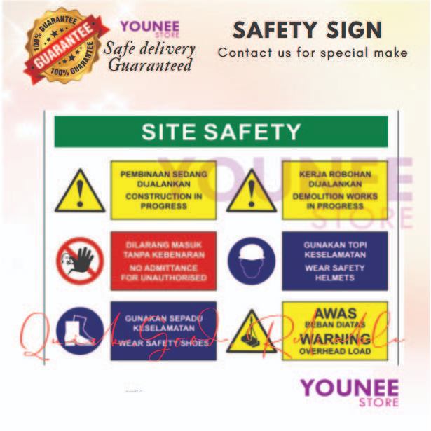 Papan Tanda Keselamatan Tapak Bina 3x4 Kaki – Site Safety Signboard ...