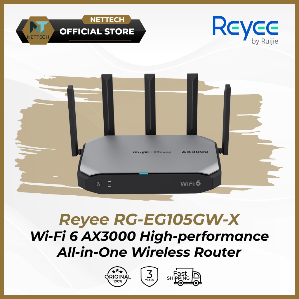 Reyee by Ruijie RG-EG105GW-X Wi-Fi 6 AX3000 High-performance All-in-One Wireless Router | Shopee ...