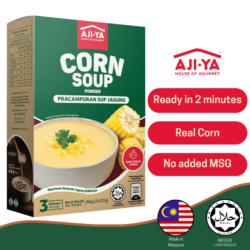 AJI-YA Corn Soup Powder / Serbuk Sup Jagung (22g x 3's) | Shopee Malaysia