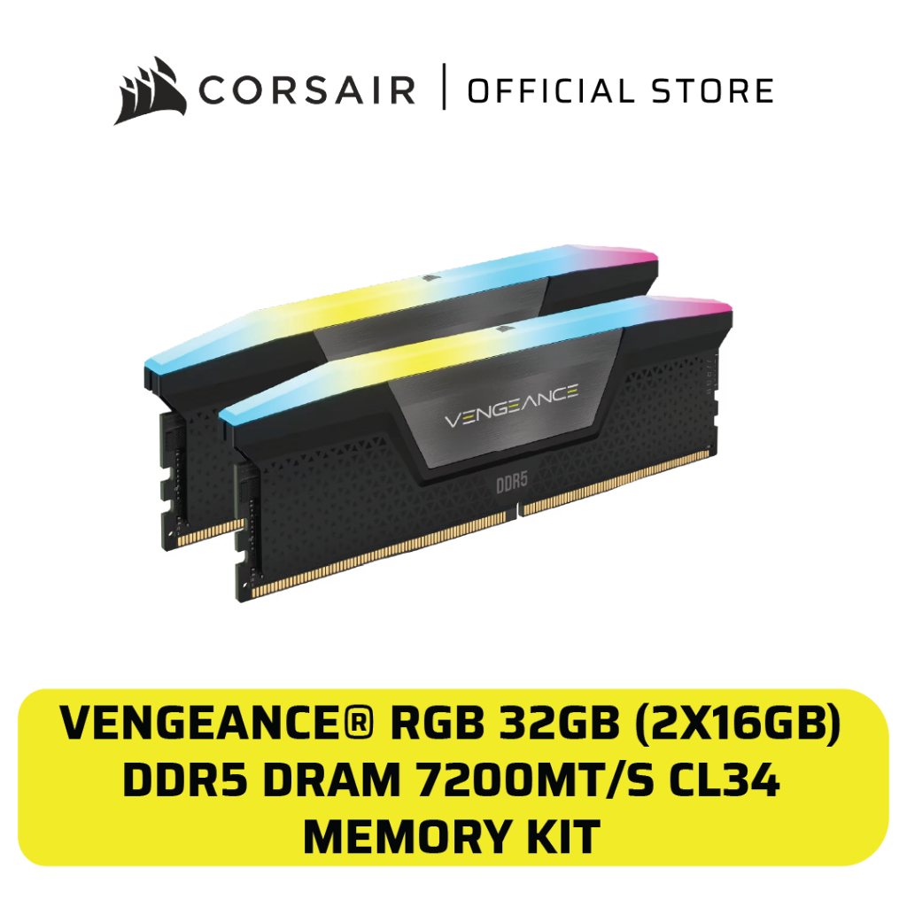 CORSAIR Vengeance RGB DDR5 DRAM 7200MT/s CL34 Memory Kit (32GB ...