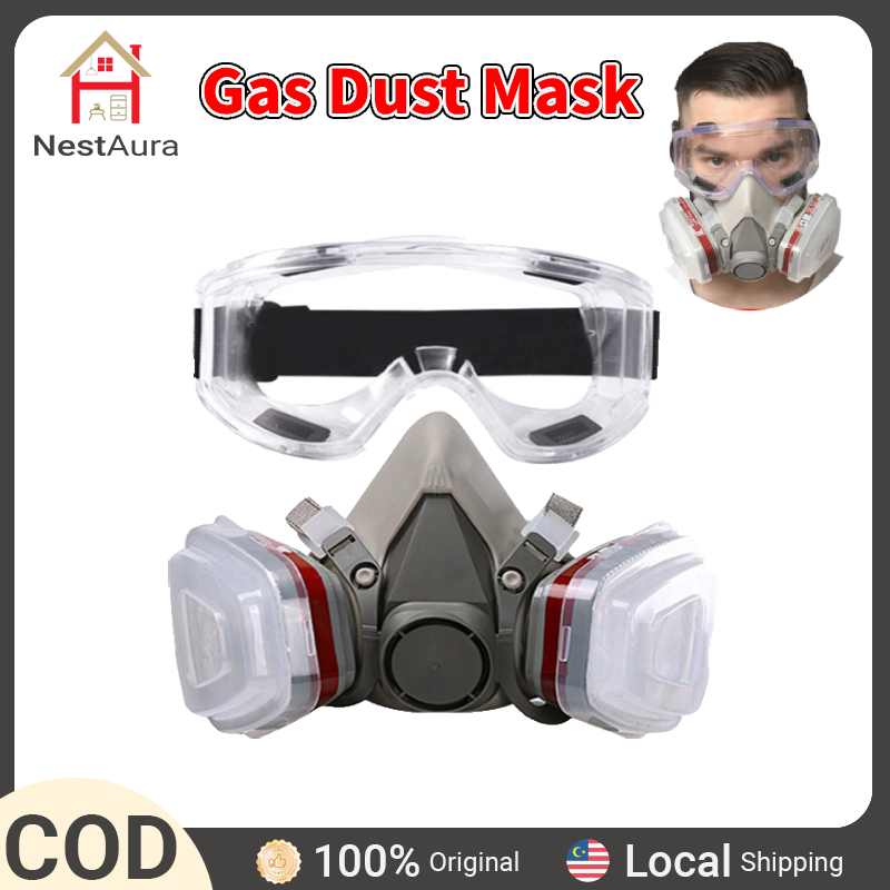 8 in 1 N95 Grade Anti Gas Face Mask 6200 Gas Mask whit Goggles Safety ...