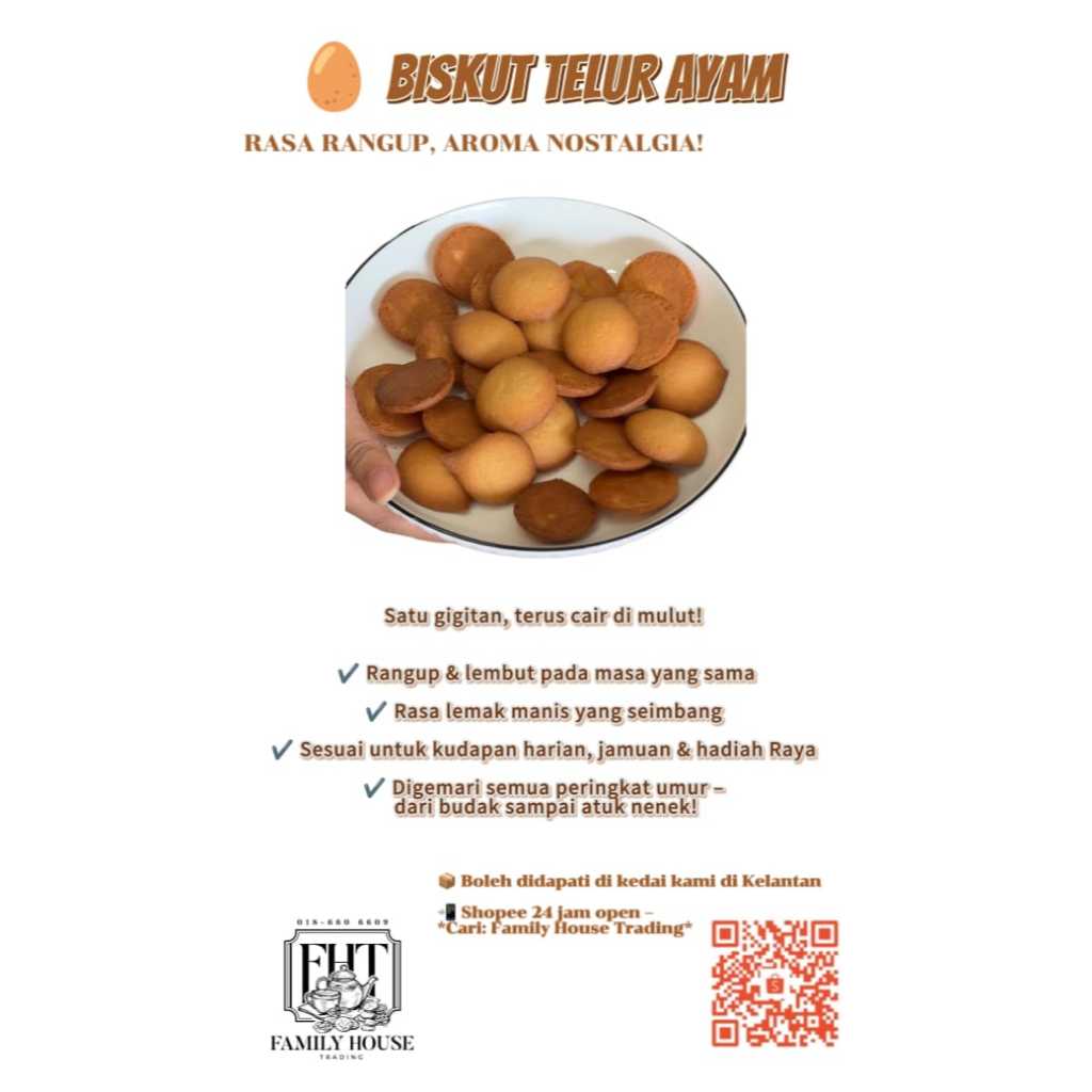 HALAL - Biskut Telur Ayam Traditional 200G / 500G / 700G / 1KG | Shopee Malaysia