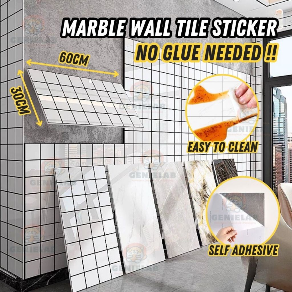 🇲🇾 30x60CM Kitchen and Bathroom Self-Adhesive Wall Sticker Waterproof ...