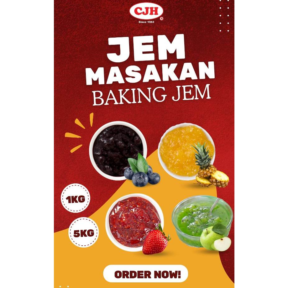 Jem Masakan/Baking Jam CJH (Pineapple/Strawberry/Blueberry)(1kg/ 5kg ...