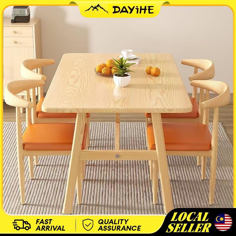 DAYIHE Dining table Set Rectangular dining table solid wood Modern Meja ...