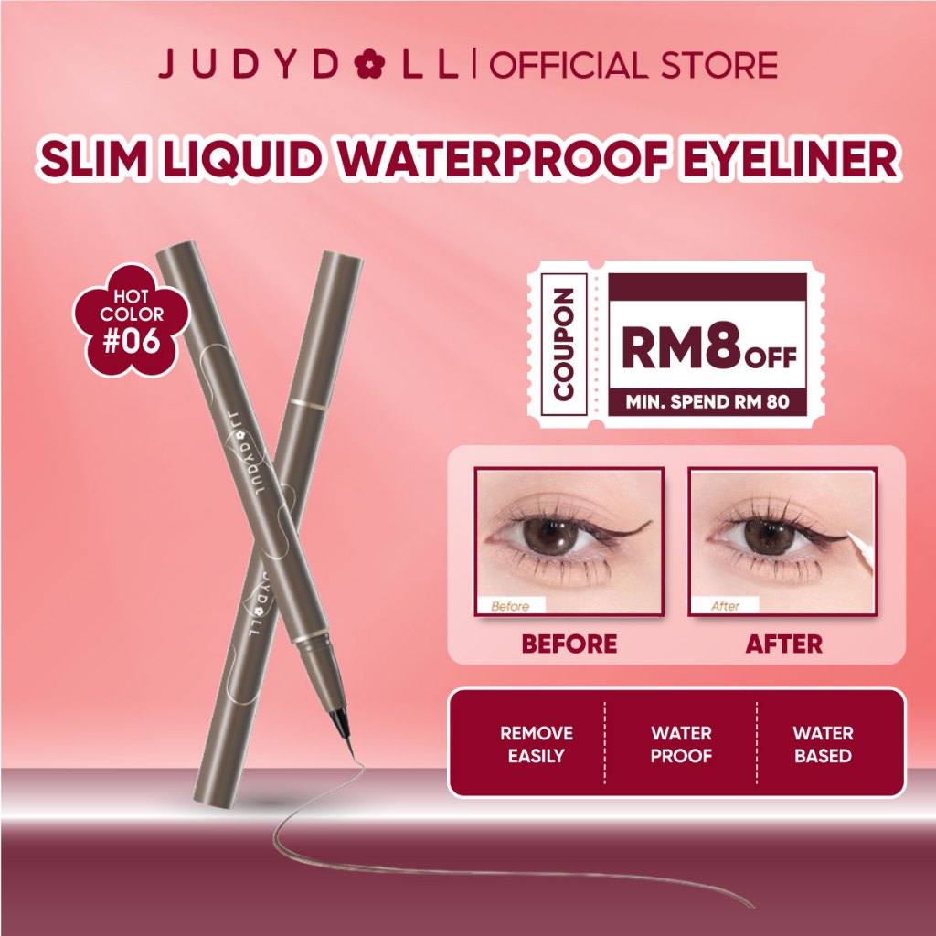 JUDYDOLL Slim Liquid Eyeliner Ultra-Fine Skinny Waterproof Quick-Drying Long-Lasting | Shopee ...