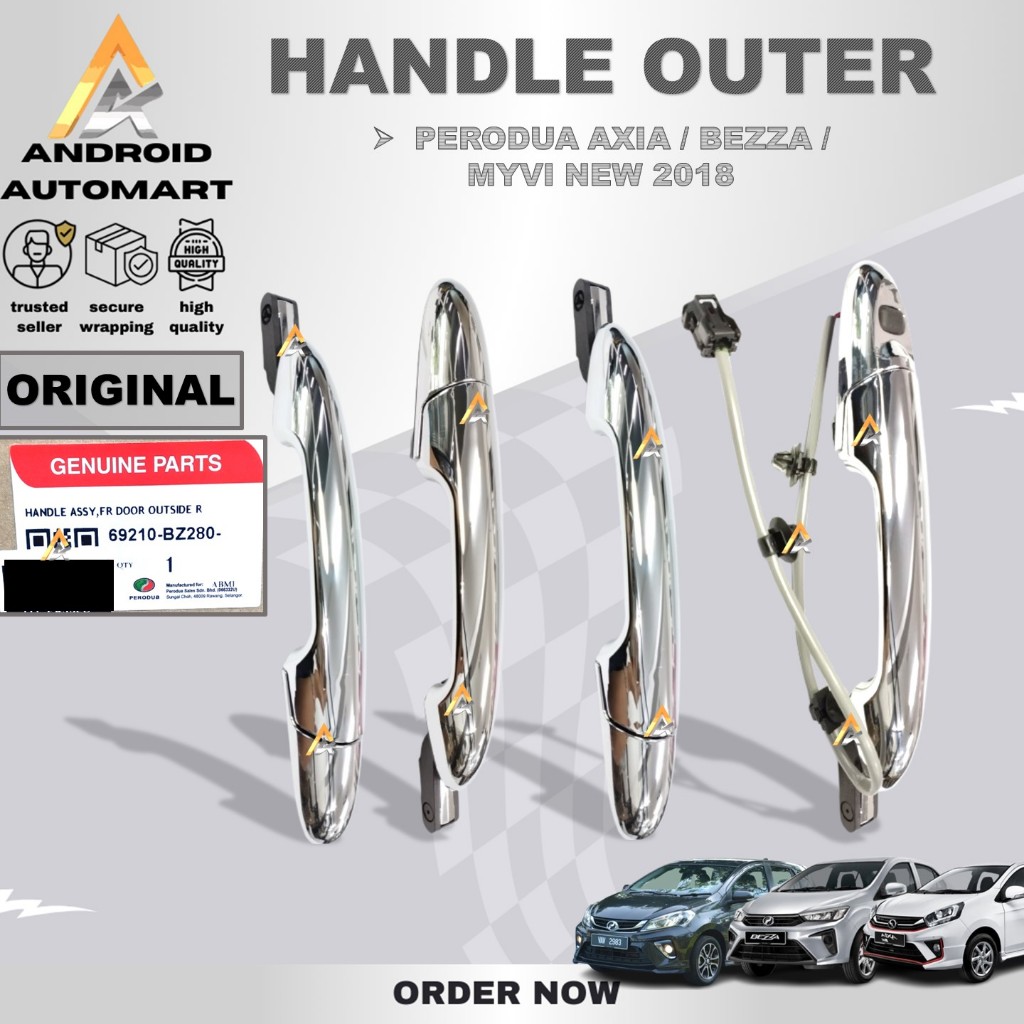 ORIGINAL Perodua Myvi/Bezza/Axia Chrome Outer Door Handle Outer Door ...