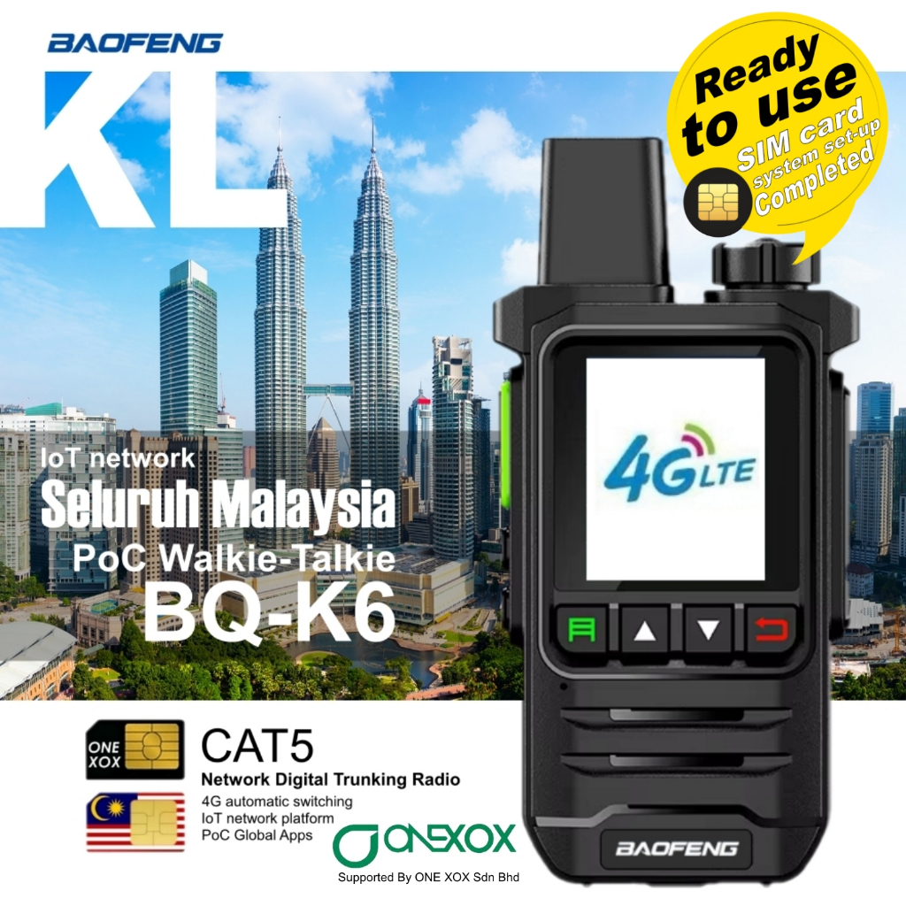 BAOFENG SIM Card 4G Intercom Network Radio PoC Walkie Talkie BQ-K6LA ...
