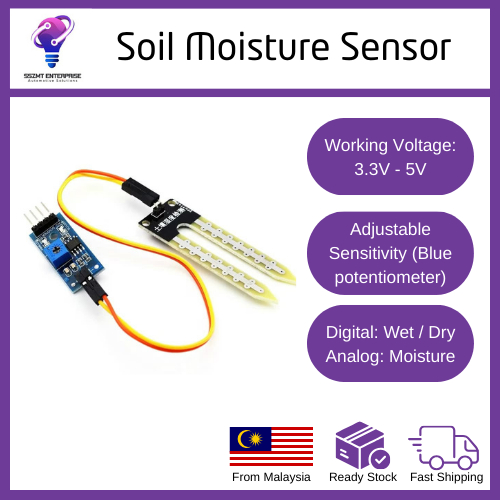 Soil Moisture Hygrometer Detection Humidity Sensor Module Arduino IoT ...