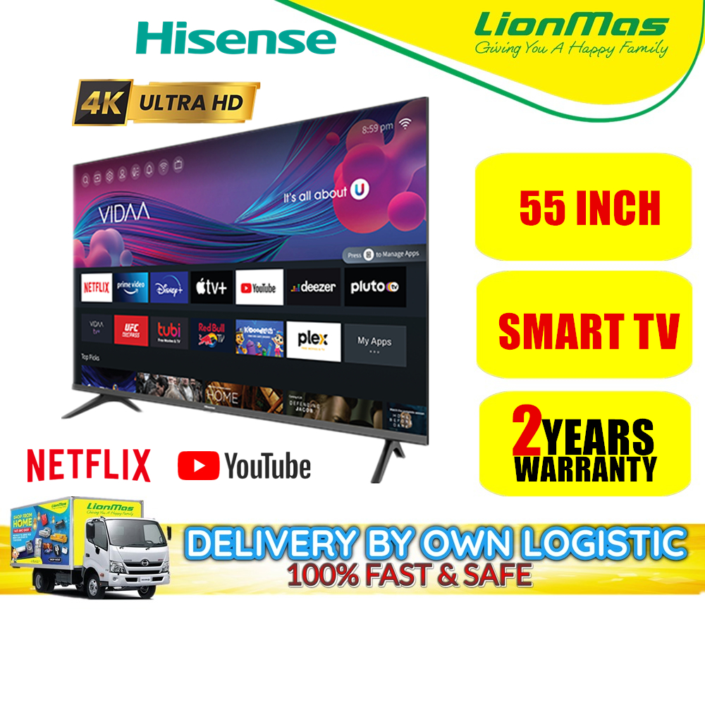Hisense 55"/50" 4K UHD Smart LED TV 55E6N / 50E6N | Shopee Malaysia