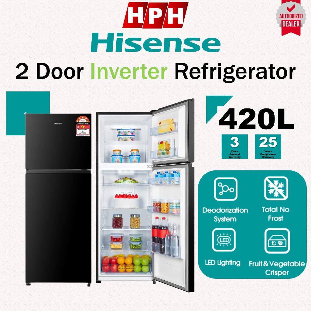 Hisense 420L 2 Door 5 STAR Refrigerator RT439N4ABN1 / Fridge / Durable ...