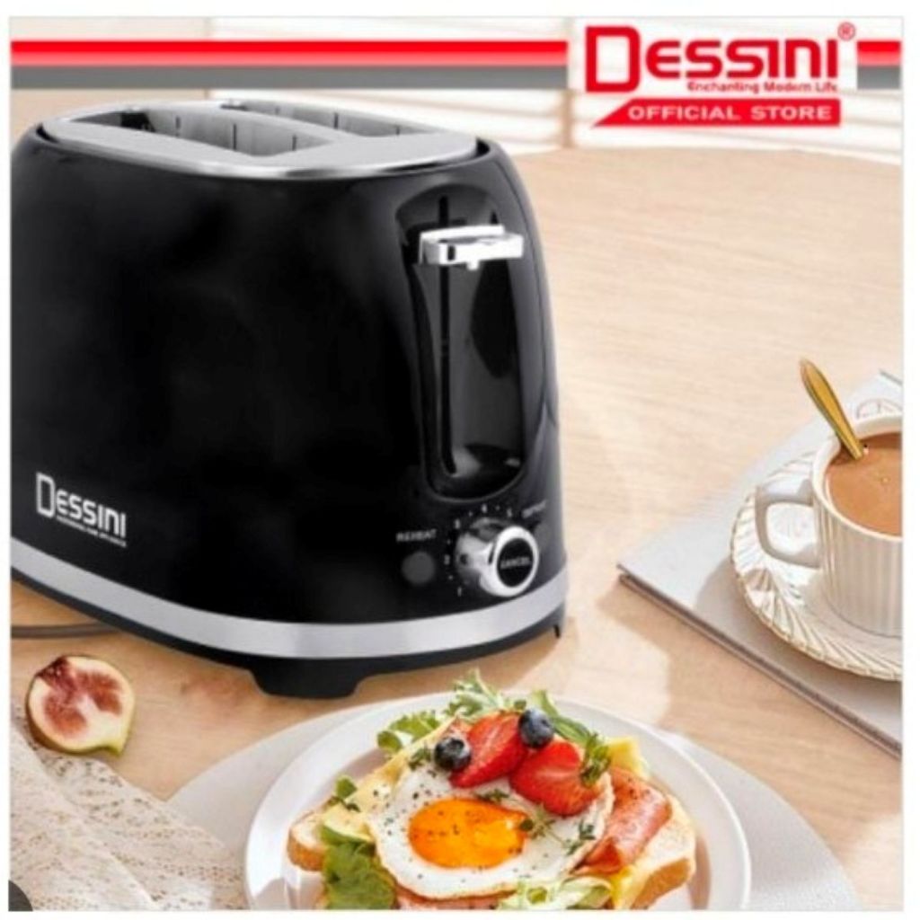 DESSINI ITALY 2 Slide Double Sided Electric Bread Toaster Sandwich ...