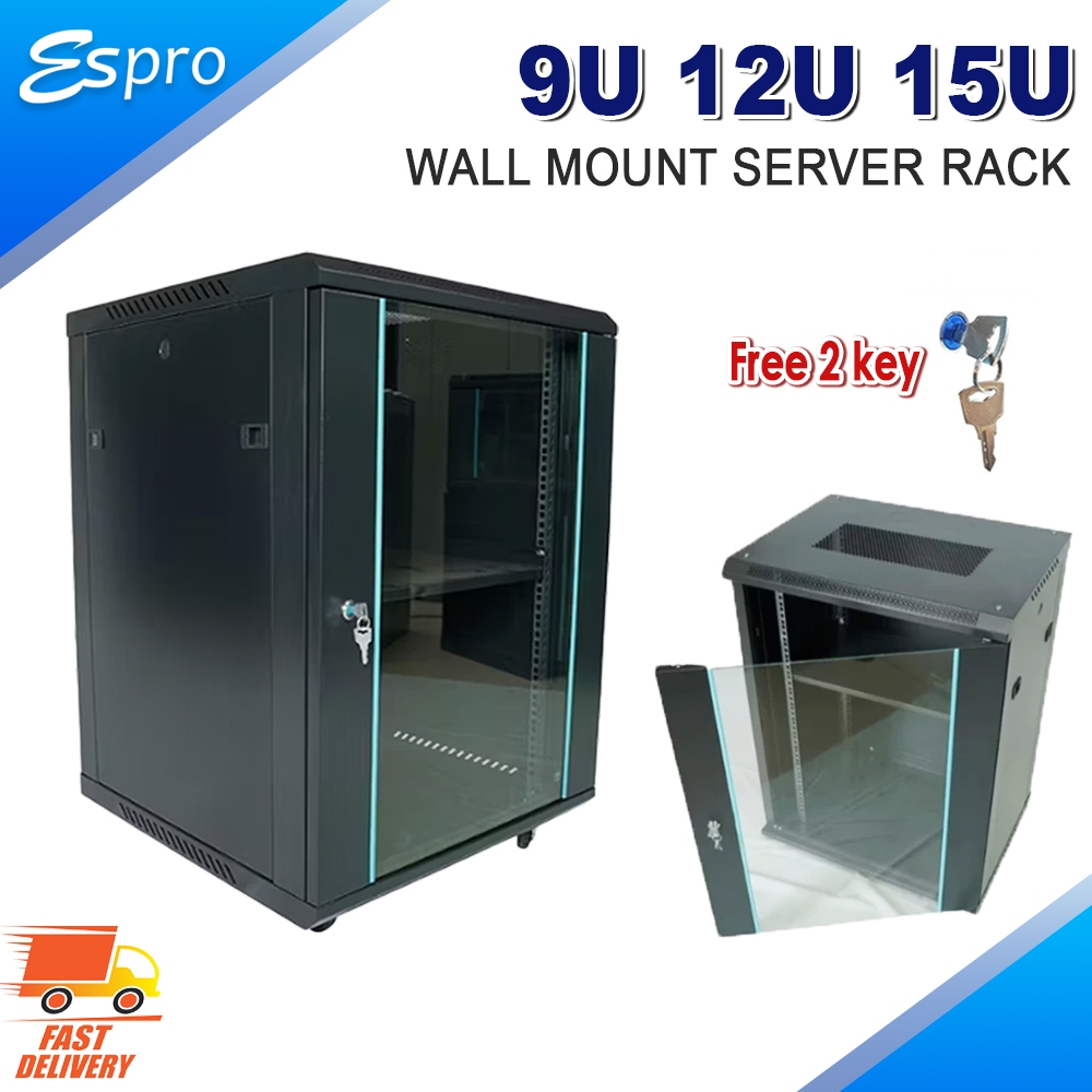 9U 12U 15U CCTV RACK WALL MOUNT SERVER RACK (perforated door)500(W)X400 ...
