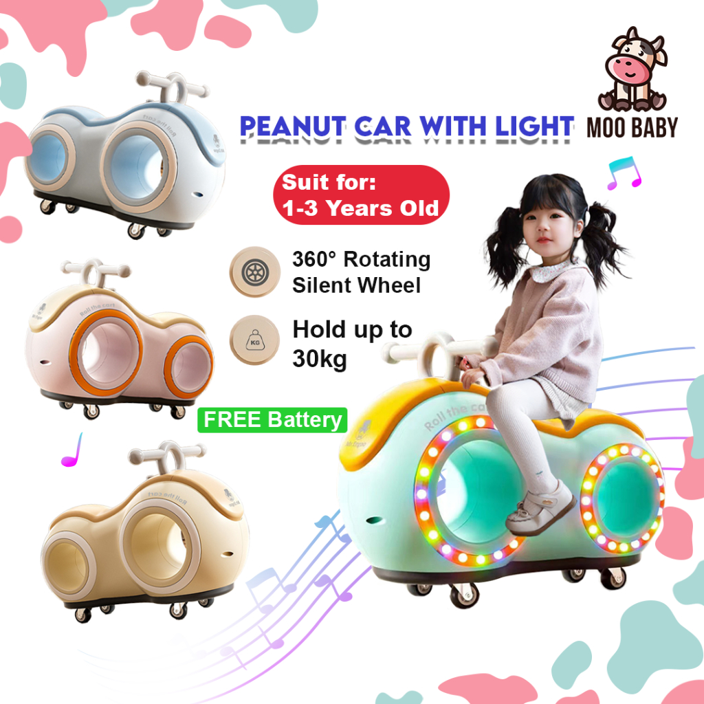 Moo Baby Kereta Budak Perempuan Peanut Car Baby Push Car with Handle ...