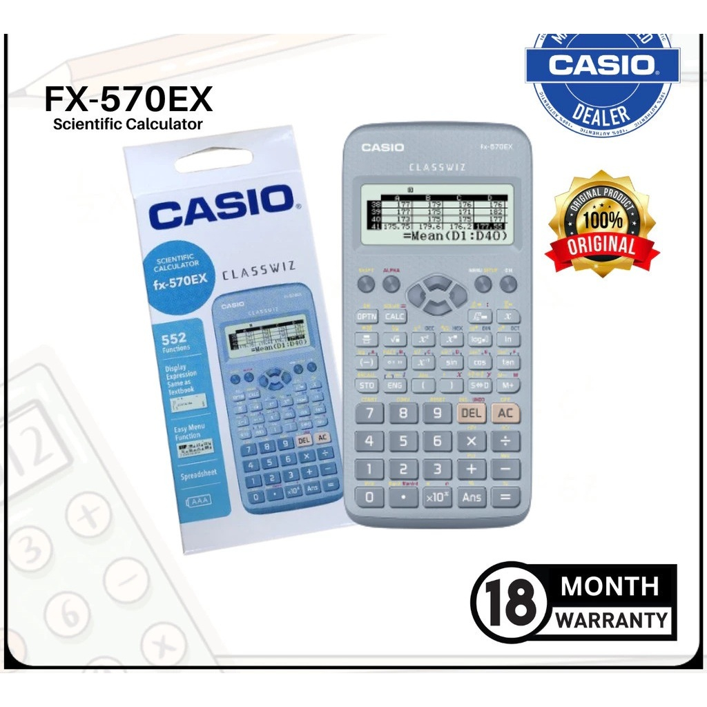fx-570EX Casio Scientific Calculator CLASSWIZ Blue Calculatos | Shopee ...