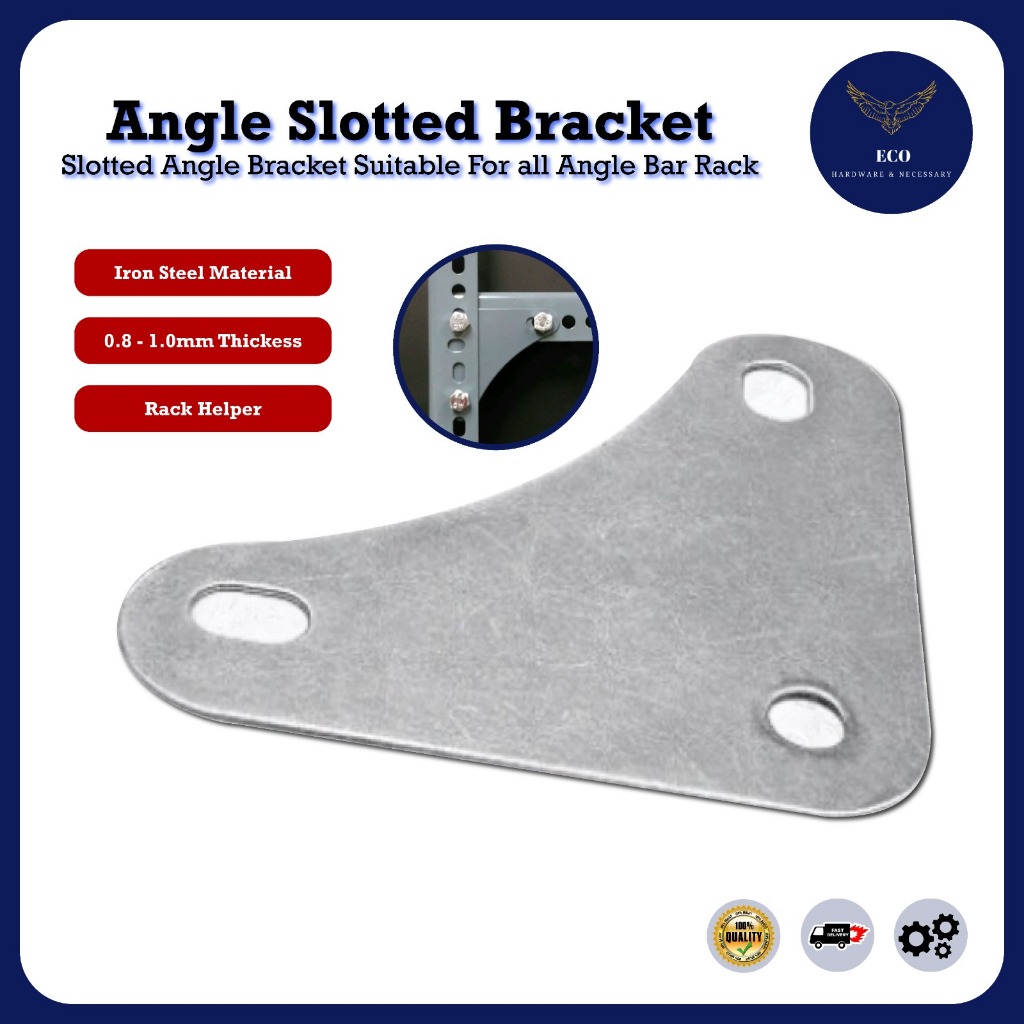 10pcs Slotted Angle Plate Bar Triangle Bracket Corner Plate Siku Besi ...