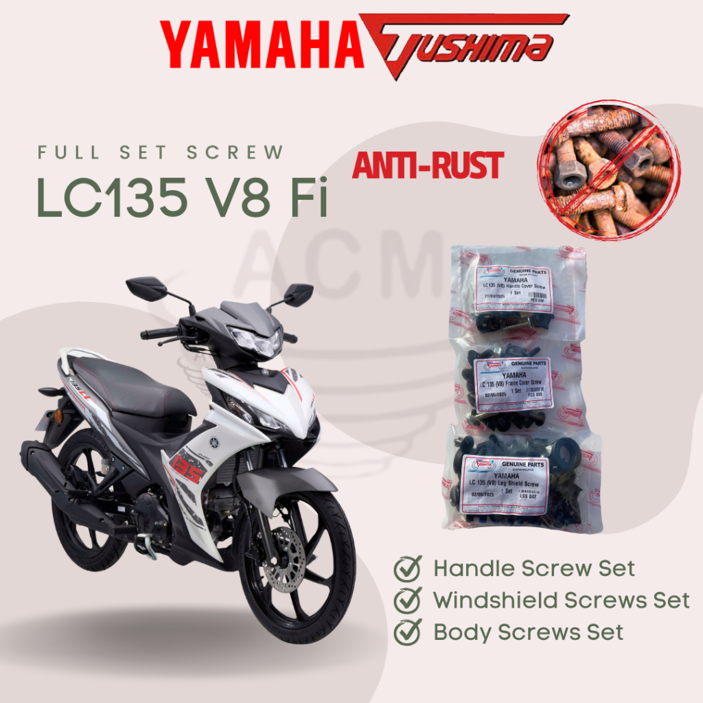 TUSHIMA YAMAHA LC135 V8 Fi Full Set Body Cover Screw Nut Clip Coverset ...