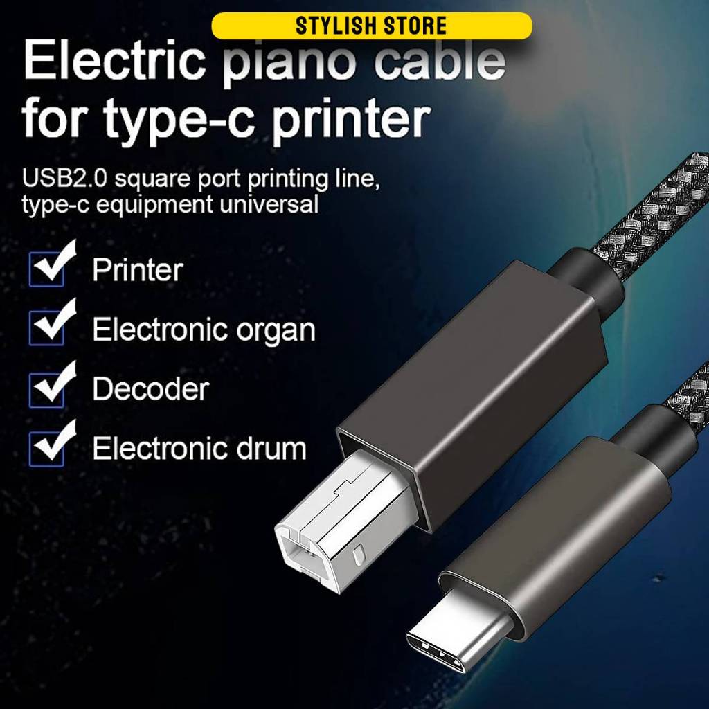 MIDI Cable USB C to USB B Type C to USB 2.0 OTG Printer Scanner ...