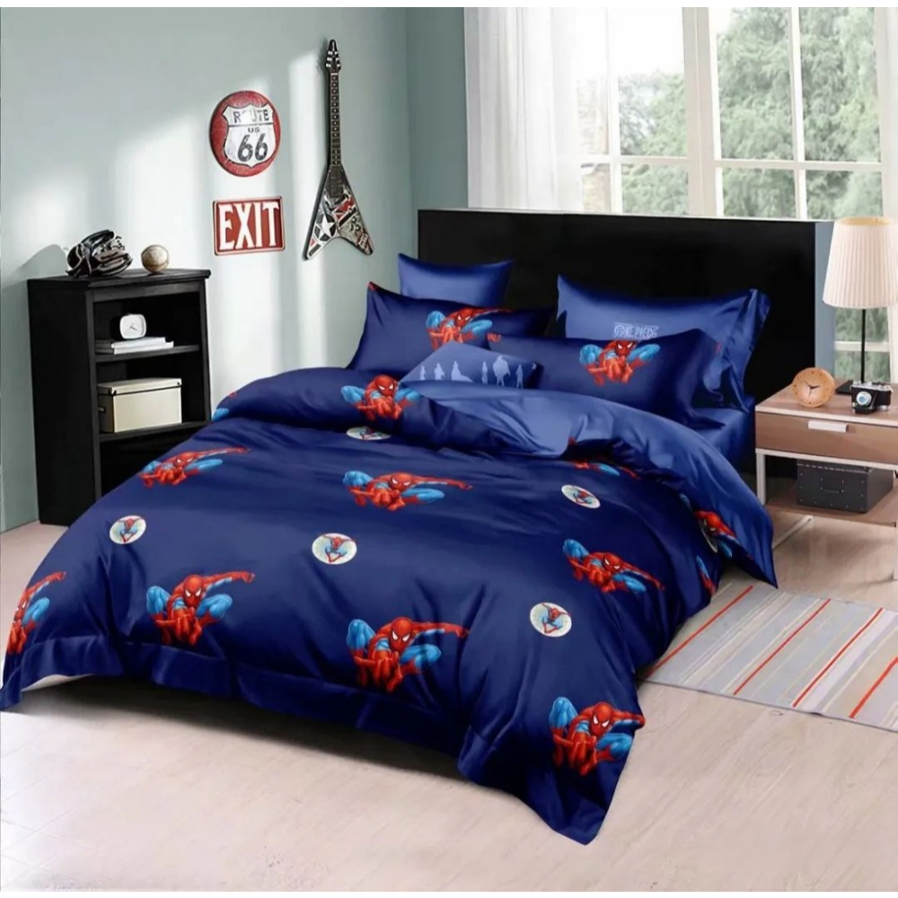 Cadar Kartun Disney Spiderman Bedsheet Cartoon Queen King 7 in 1 Fitted ...