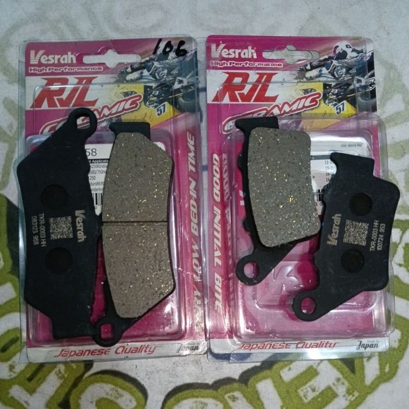 VESRAH BRAKE PAD ROYAL ENFIELD CONTINENTAL TWIN GT650 / INTERCEPTOR 650 ...