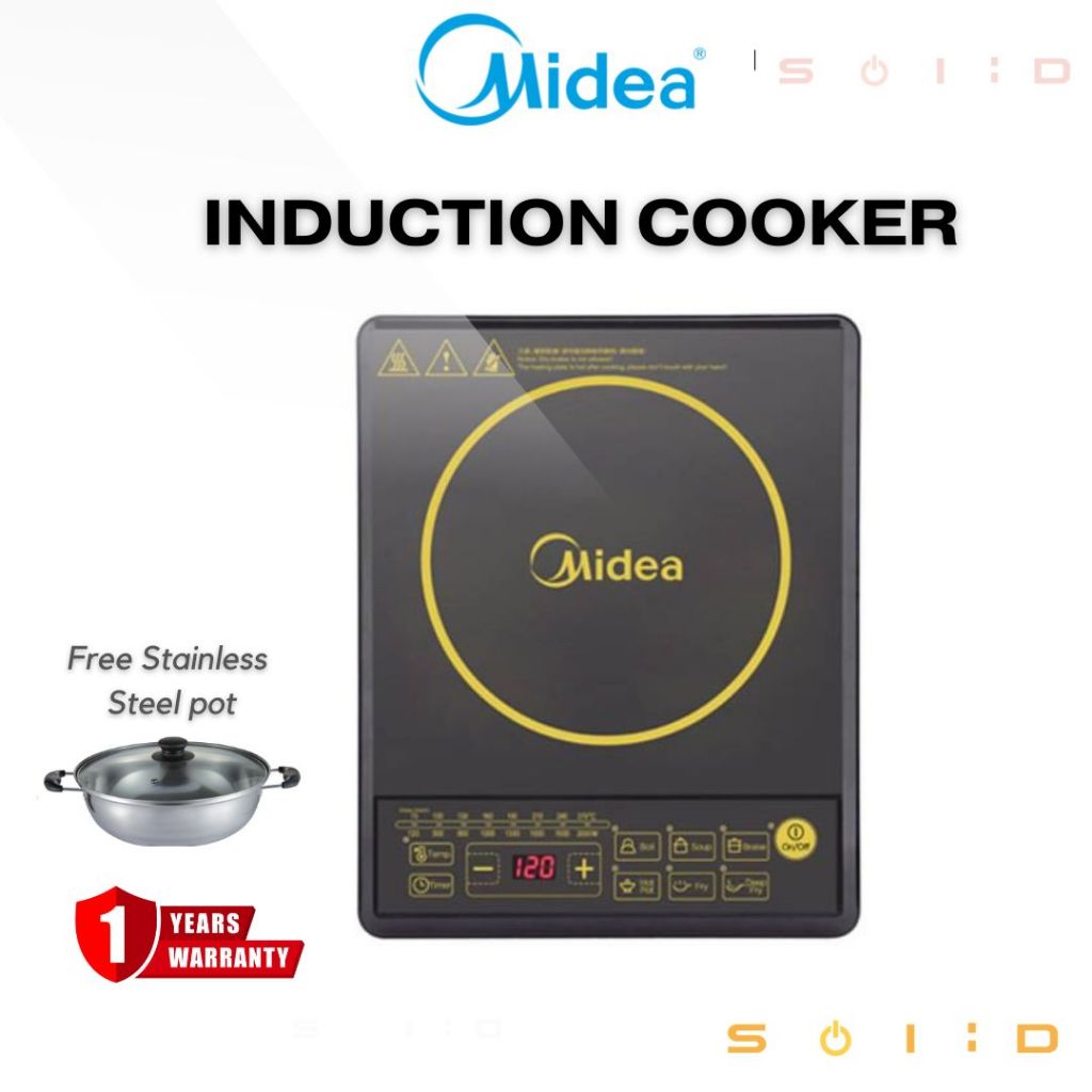 Midea Induction Cooker 2000W - C20-RT2002 with pot | Shopee Malaysia