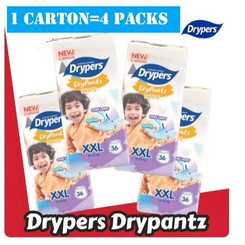 Drypers DryPantz Baby Diapers (M58/ L48/ XL42/ XXL36 /XXXL20/XXXXL18 X4 ...