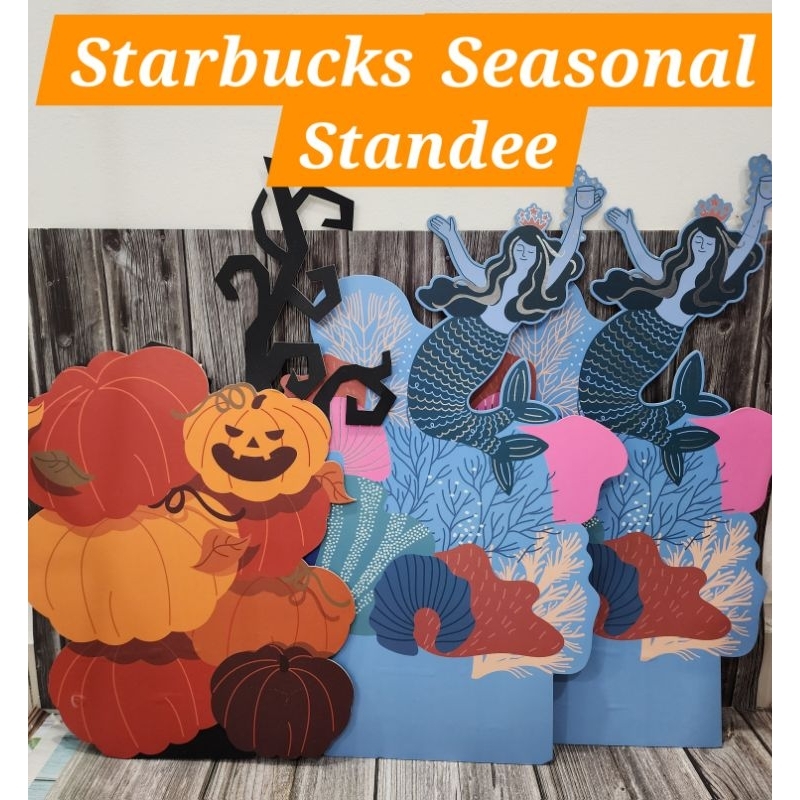Starbucks Seasonal Siren Anniversary and Halloween Standee Decorations ...