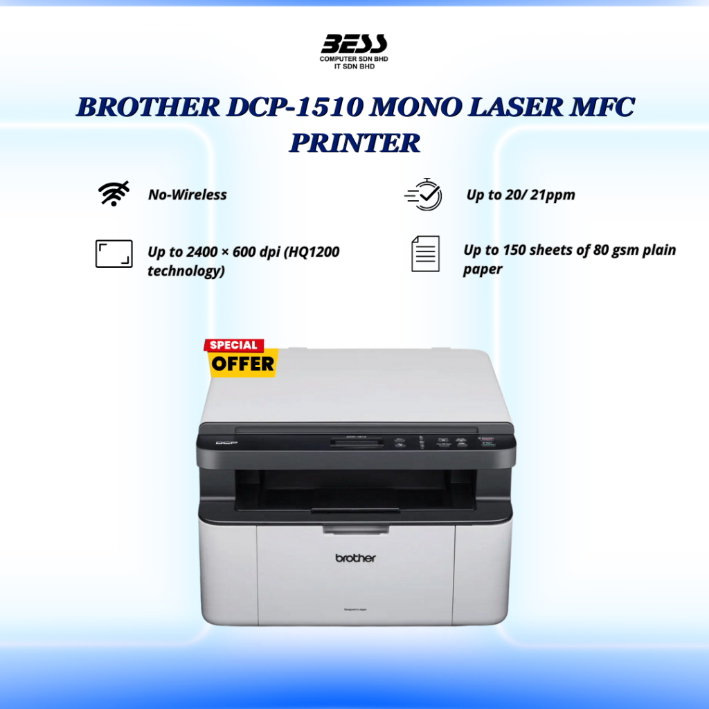 [PRE-ORDER] BROTHER DCP-1510 MONO LASER MFC PRINTER | Shopee Malaysia