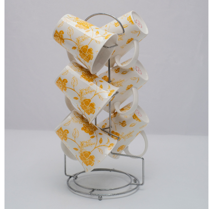 HIG - PREMIUM PORCELAIN 6PCS MUG SET WITH STAND 340ML | Shopee Malaysia