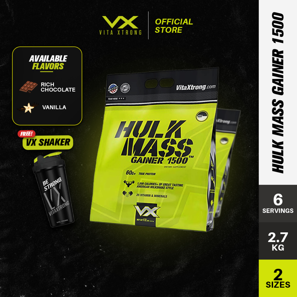 Vitaxtrong Hulk Mass Gainer 1500 (6lbs/12lbs) | High Calorie Protein Muscle Gainer [VX] | Shopee ...