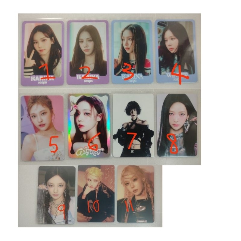 aespa official illusion armageddon whiplash trading card concept pc photocard karina ningning ...