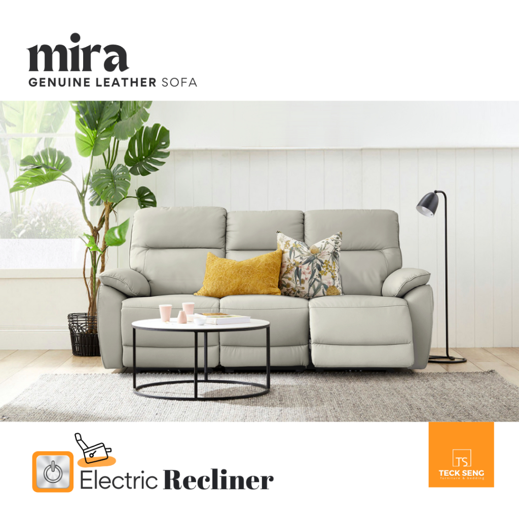 Electric Recliner Sofa -Mira Genuine Leather Electric Recliner Sofa Top ...