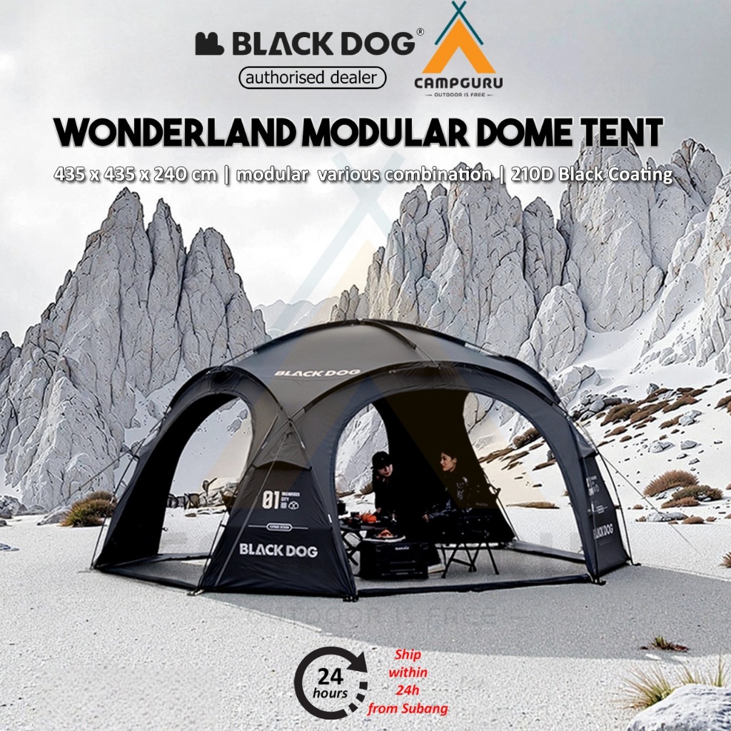 Blackdog WONDERLAND Series Modular Dome Tent Tactical Black Coating ...