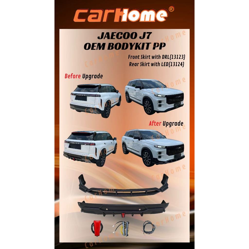 JAECOO J7 OEM DESIGN BODYKIT PP MATERIAL FRONT & REAR SKIRT | Shopee ...