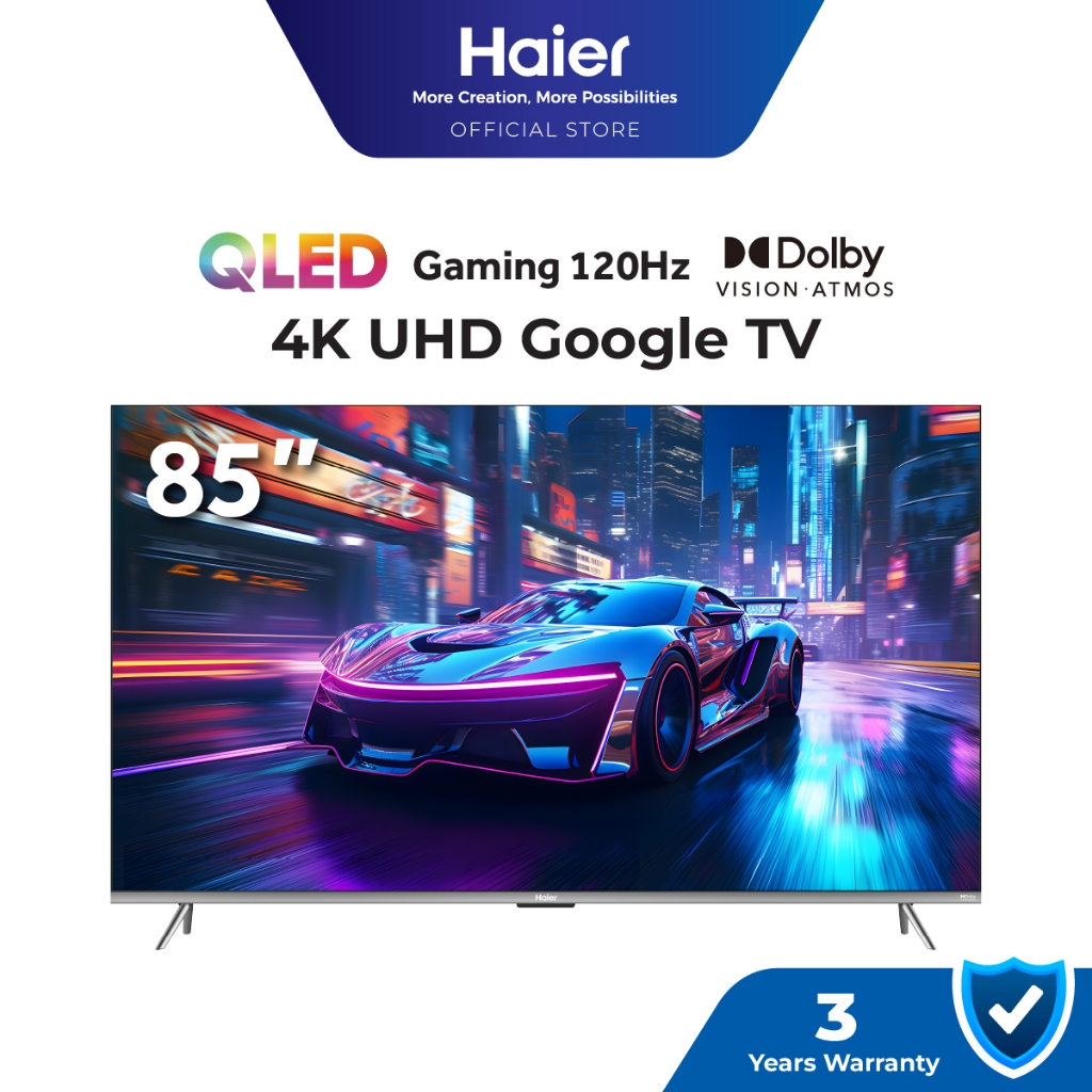 Haier 85" HQLED 4K Google Smart TV (120Hz) / HDR / Dolby Atmos & Dolby ...