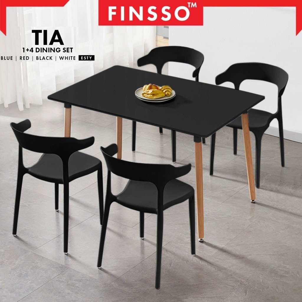 FINSSO : [120X60CM] TIA Meja Makan 4 kerusi Simple Dining Set /Mordern ...