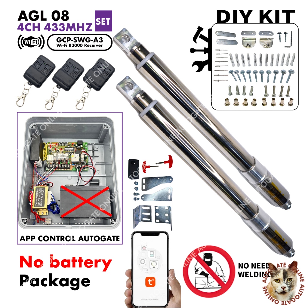 DIY KIT - AGL 08 680MM ( 4CH 433MHZ ) ( FULL SET ) Swing folding arm ...