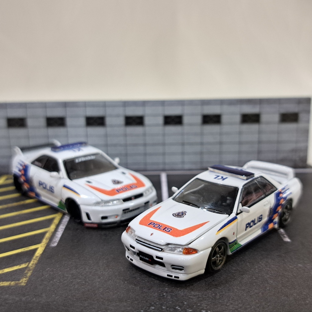 1:64 Nissan Skyline GTR PDRM Police Car Kaido House Pop Race Model ...