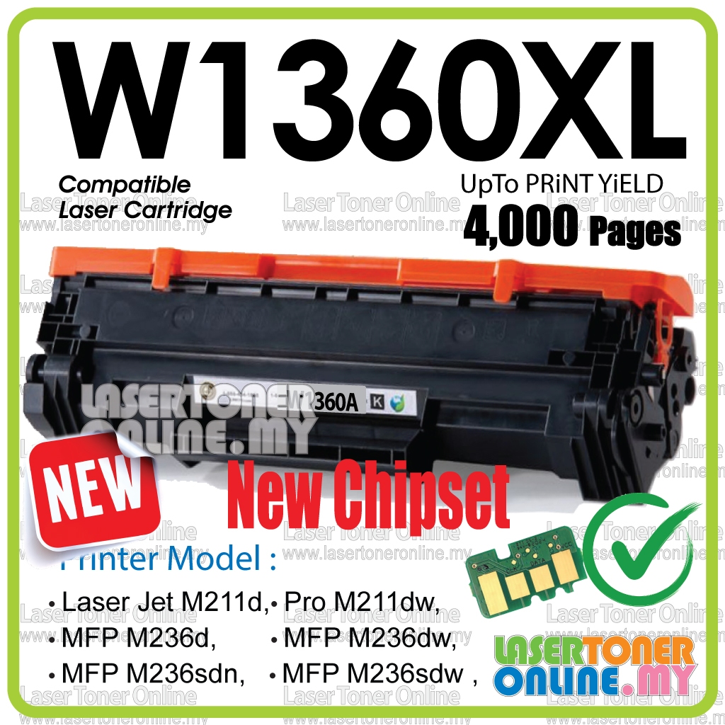 Laser Ink Compatible to HP W1360A HP136A LaserJet M211d M211dw MFP ...