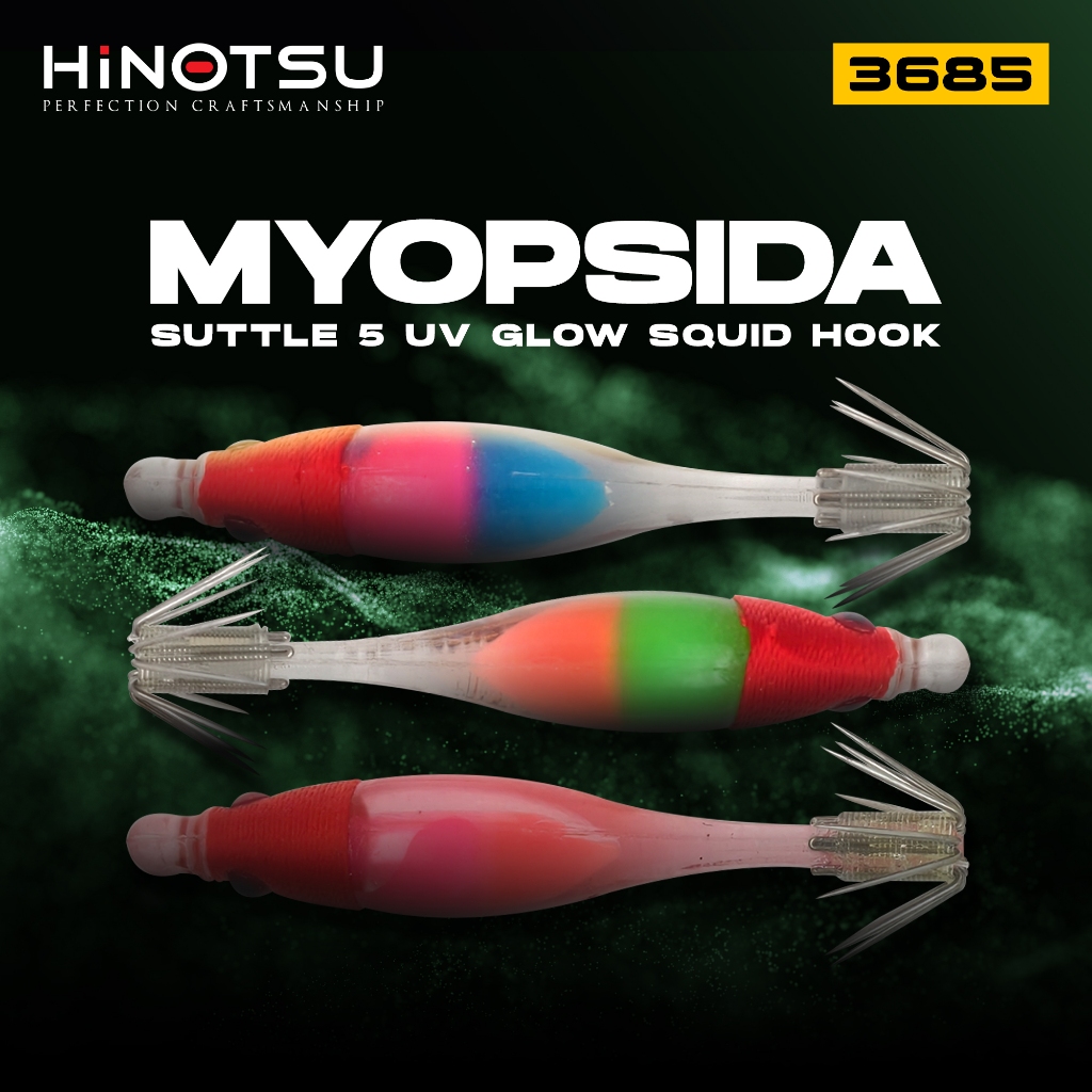 HINOTSU - MYOPSIDA SUTTE 5 UV GLOW SQUID HOOK-CANDAT SOTONG | Shopee ...