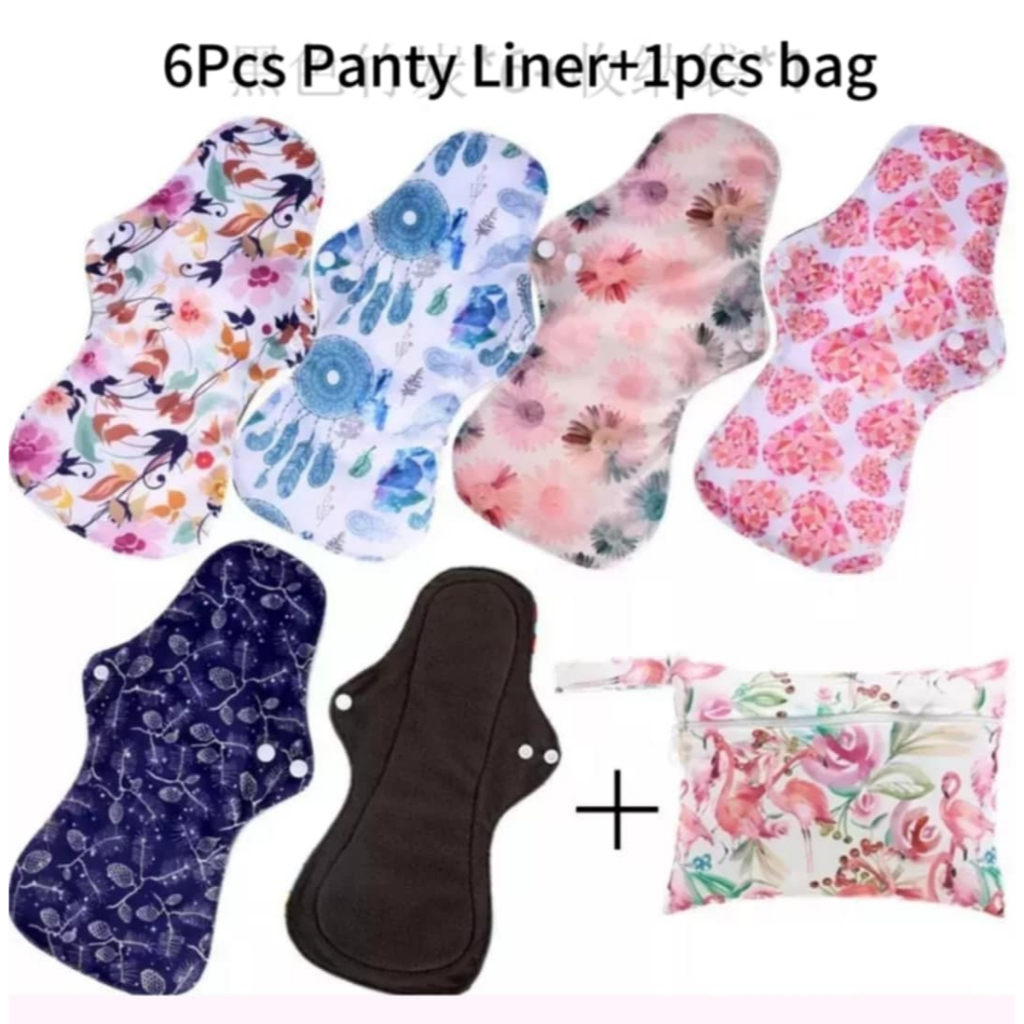 6pcs Waterproof Reusable Cloth Menstrual Pads Panty Liner Sanitary Pads ...