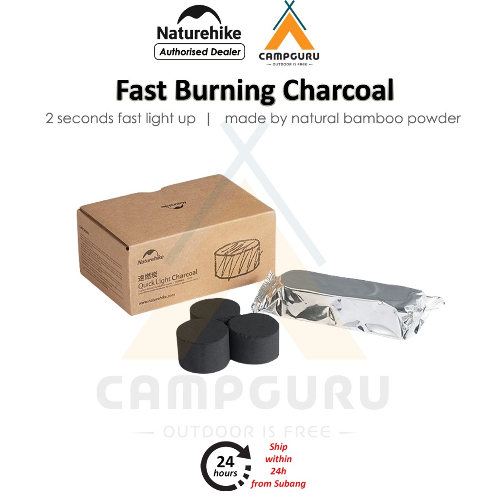 Naturehike Fast Burning Charcoal Bamboo Powder BBQ Quick 2 seconds ...