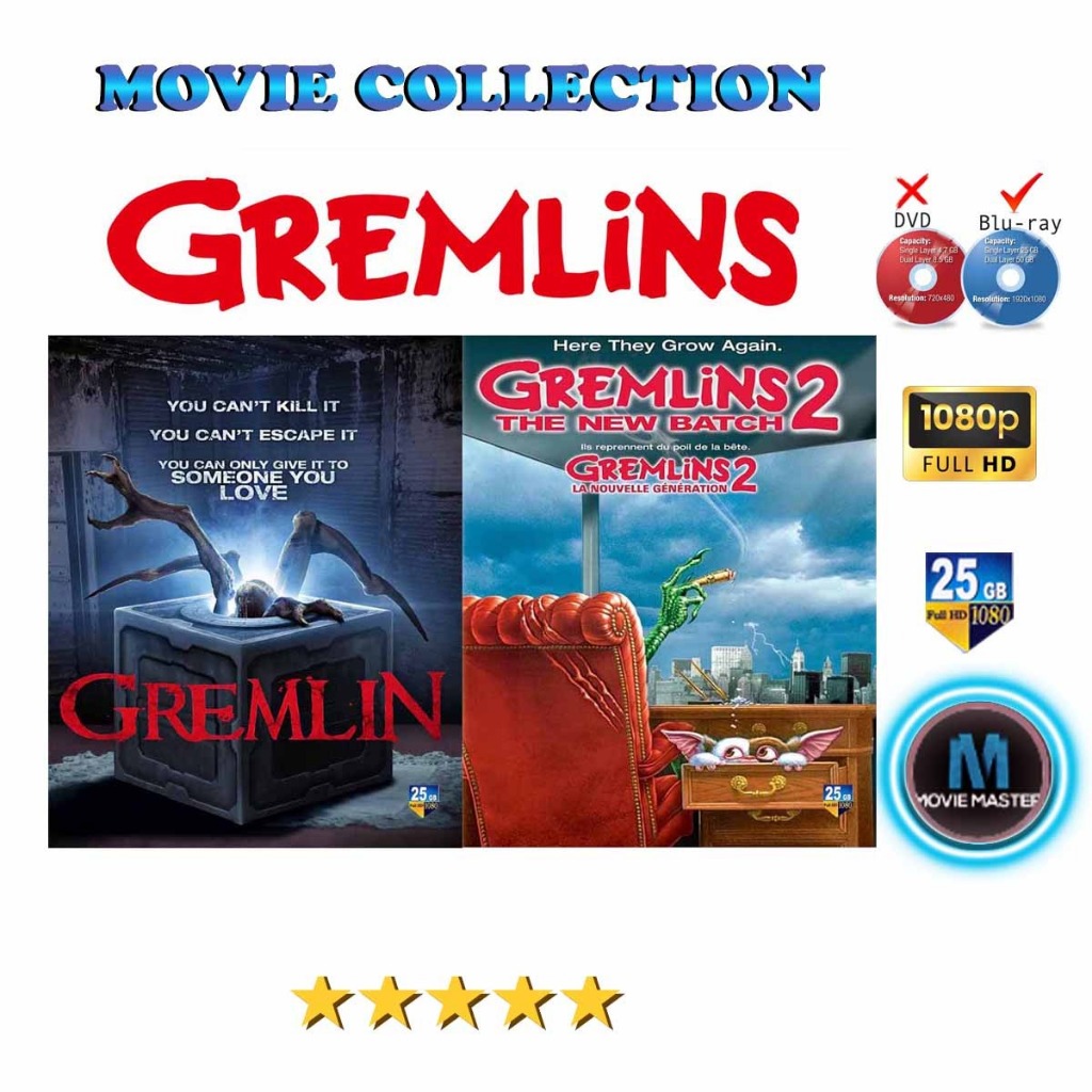 BLURAY ENGLISH MOVIE #Gremlins 1 / 2 | Shopee Malaysia