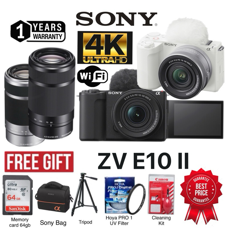 SONY ZV-E10 II 16-50MM+55-210MM TWIN LENS KIT 26MP 4KUHD/60FPS 759 ...