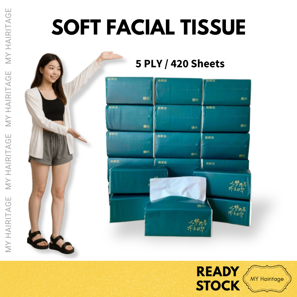 Ready Stock 5 Ply 420 Sheet Super Soft Facial Tissue Baby Tissue Paper ...