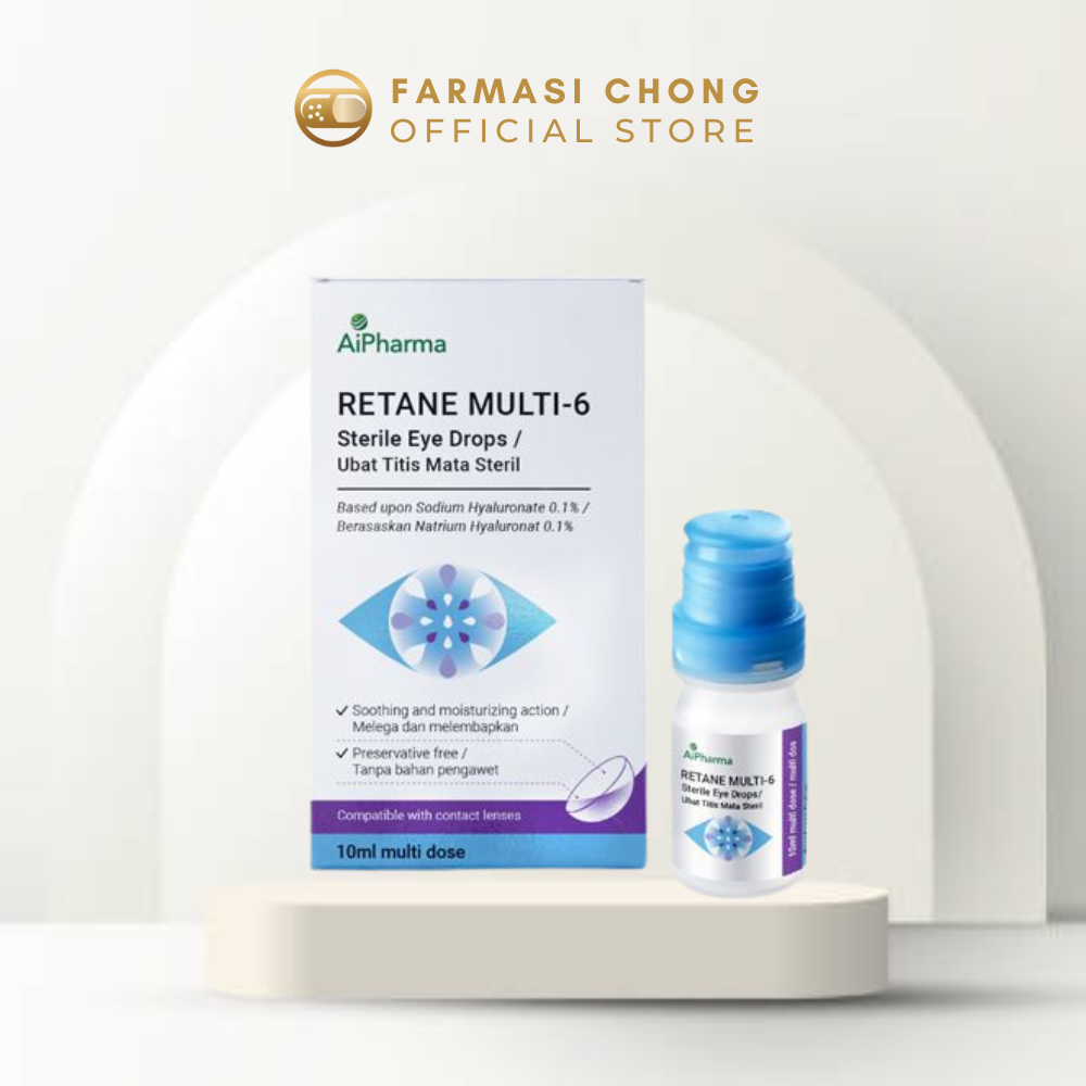 AIPHARMA Retane Multi-6 Sterile Eye Drops 10ml - Use for Dry, Tired ...