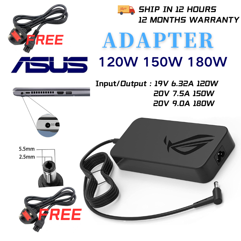 ASUS 120W 150W 180W Charger (5.5*2.5mm) asus Rog Strix GL503 GL503V ...