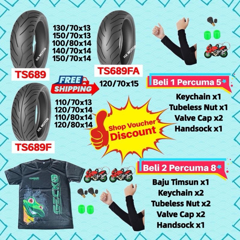 Timsun Tayar Scooter TS689/ TS689F/ TS689FA 13-15inch🔥TAYAR NMAX🔥TAYAR ...