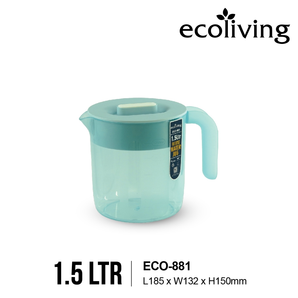 ECO LIVING 1.5/2.5L Round Water Jug,Water Juice Pitcher,Jug W/Handle ...