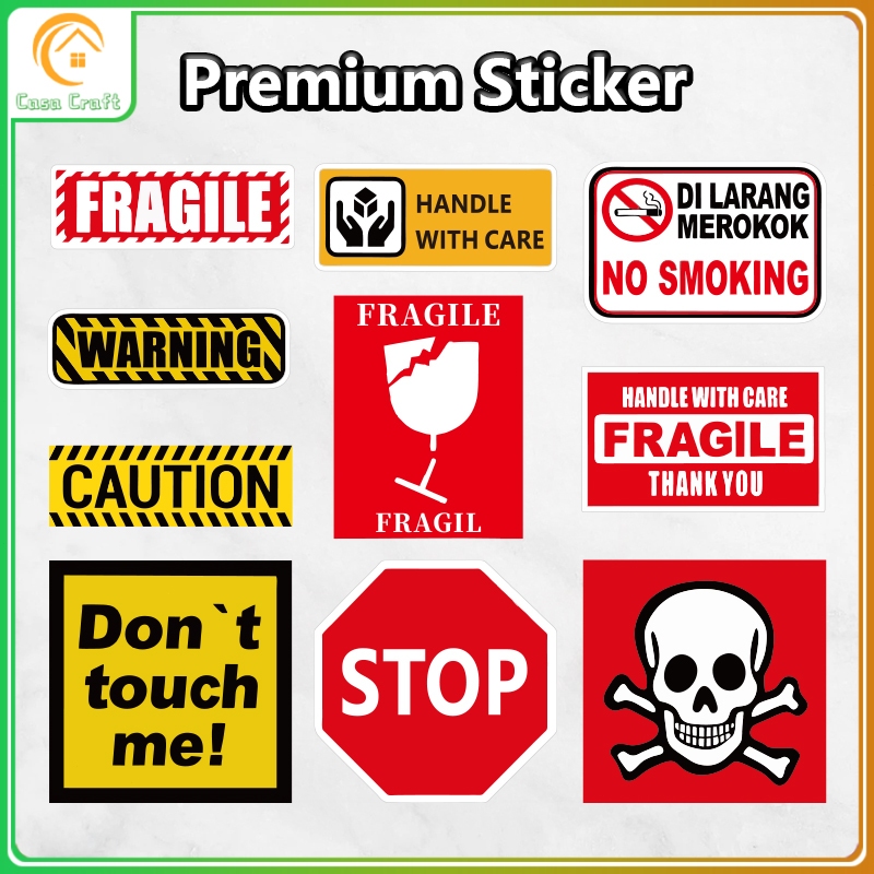 Tanda Amaran Kecil Warning Sign PVC Small Sticker Laptop Luggage ...